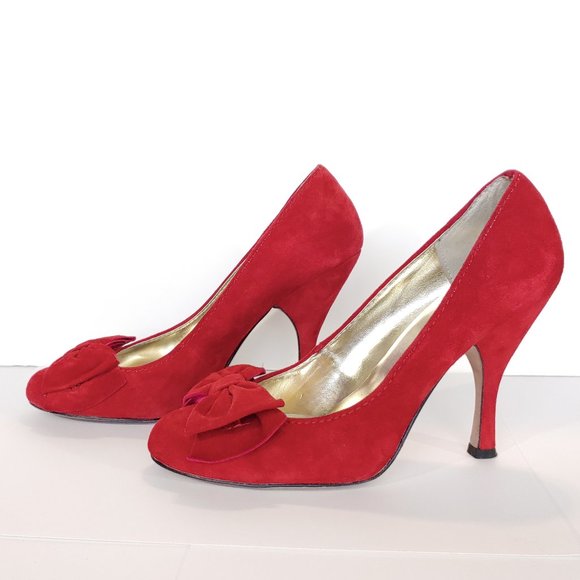 Steven By Steve Madden | Shoes | Steven Red Leather Coquette Heels ...